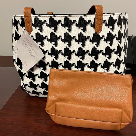 thirty-one | Bags | Modern Tote Classic Houndstooth Pebble With Tapered ...